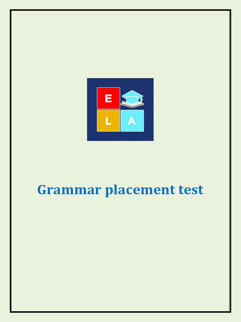 Grammar Course Placement Test | PDF