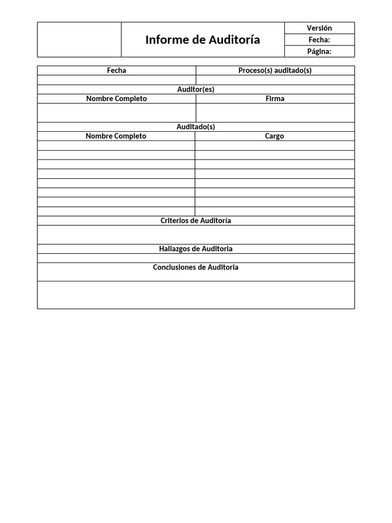Informe de Auditoria | PDF