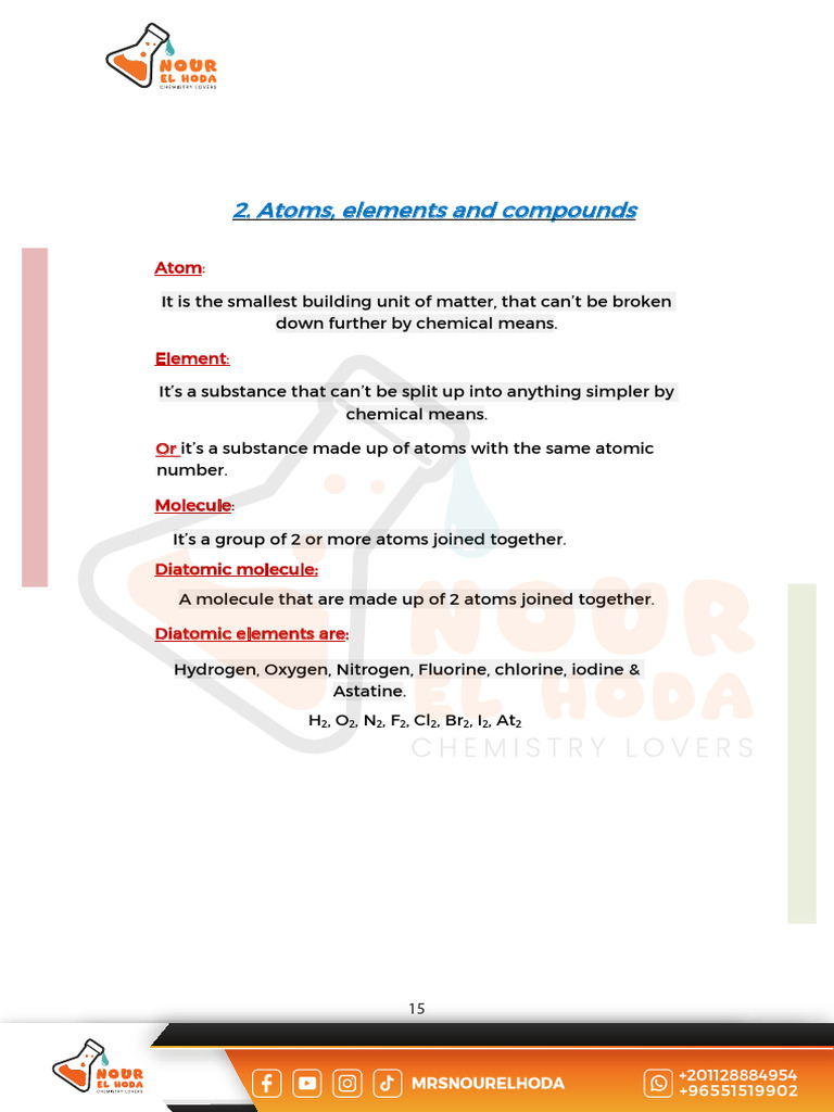 Topic 2 (Atoms, Elements and Components) | PDF