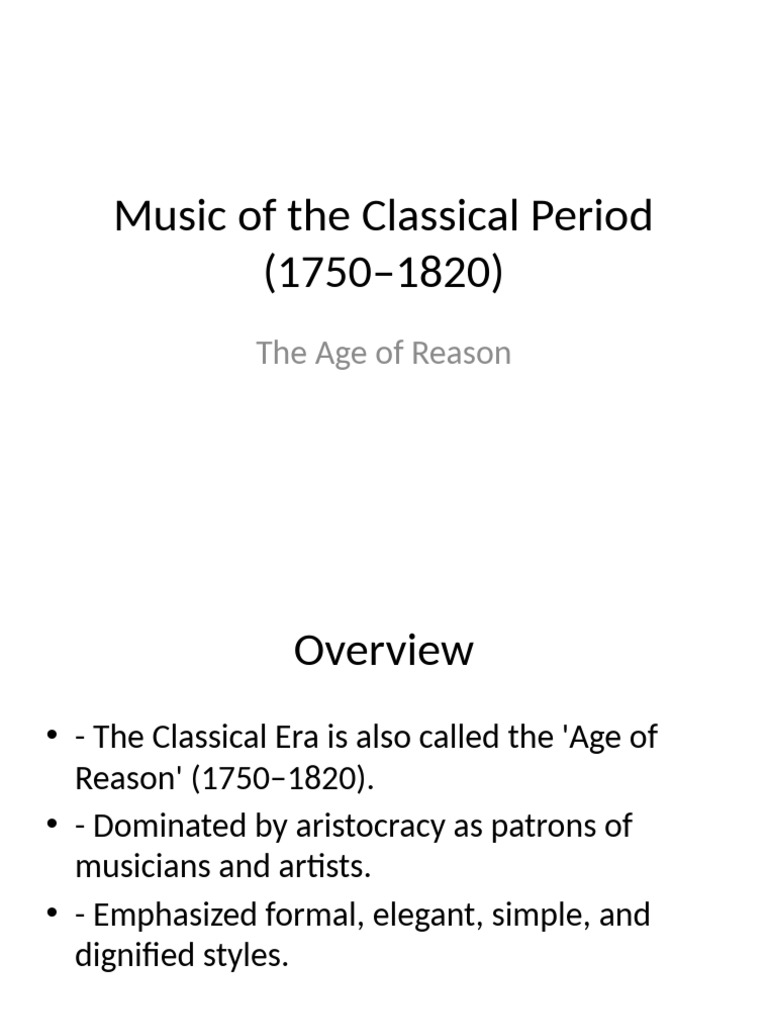 Classical Music Overview (1750–1820) | PDF