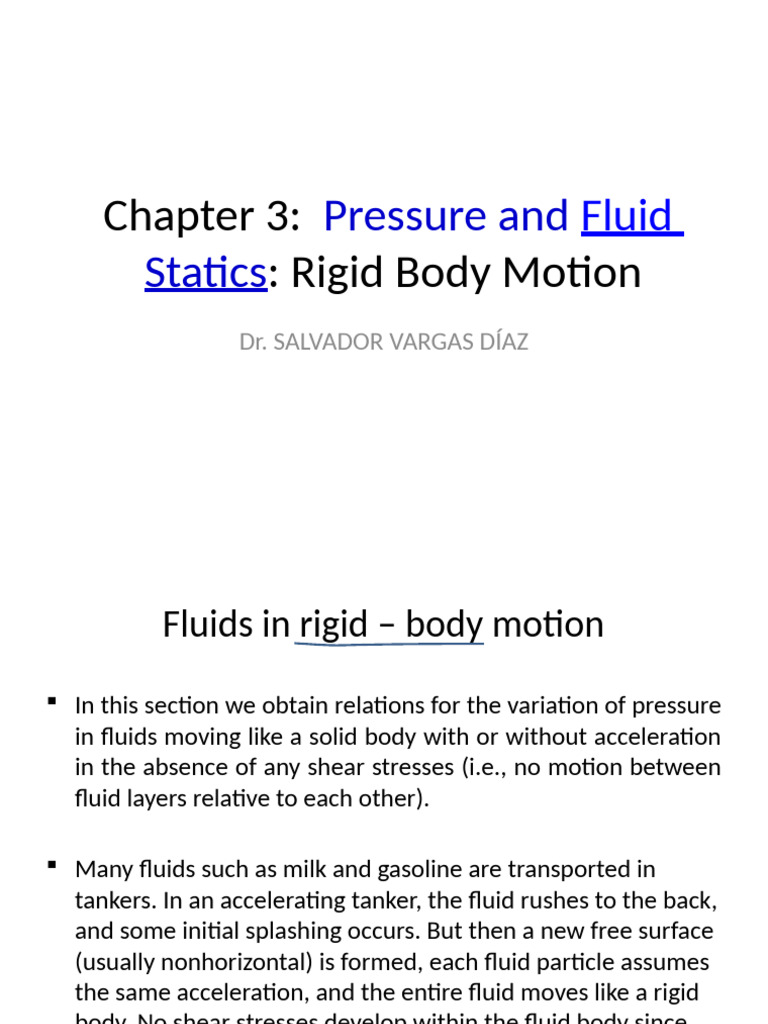 Chapter 3-Fluid Statics-Rigid Body Motion.2021-I | PDF | Force | Stress ...
