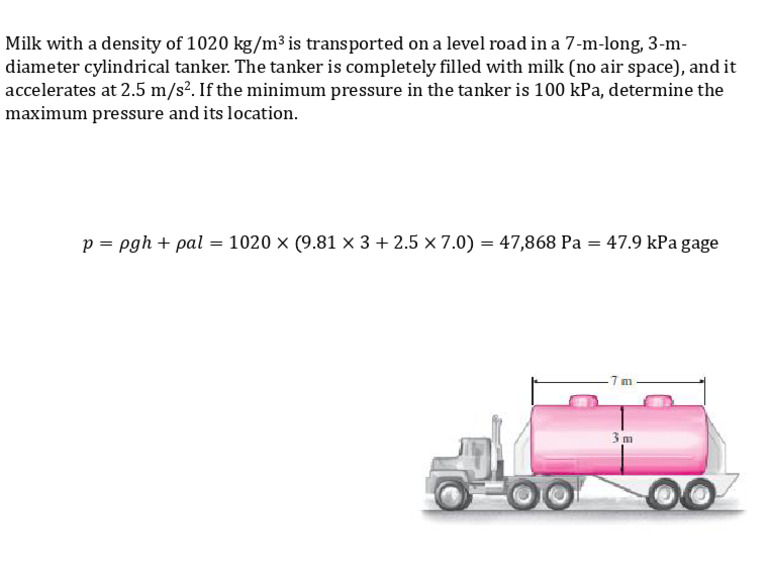Maximum Pressure in Milk Tanker | PDF