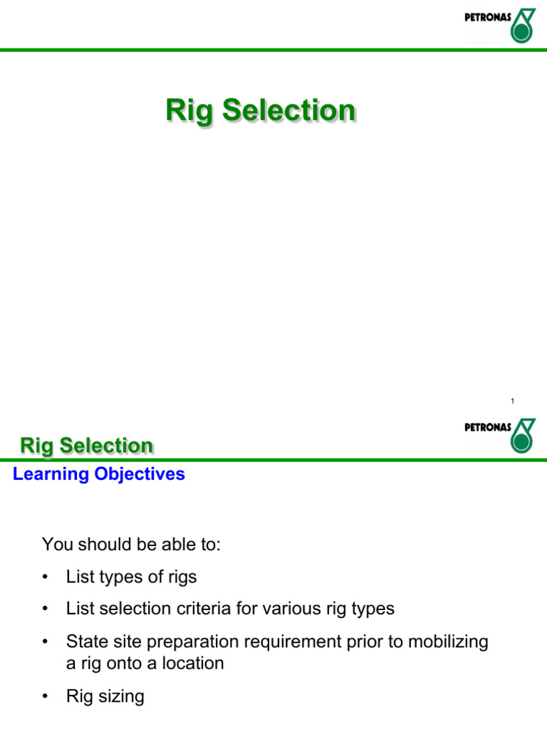 Rig Selection Process and Criteria | PDF | Drilling Rig | Electric Motor