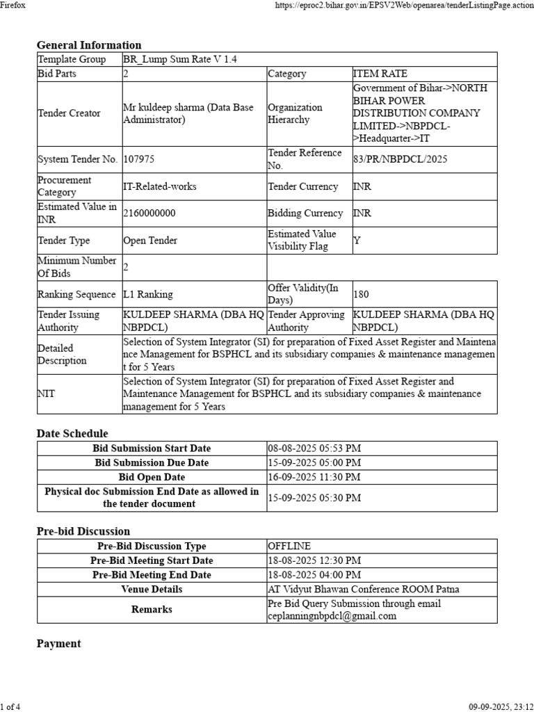 Bihar IT Tender for Asset Management | PDF | Legal Tender | Payments