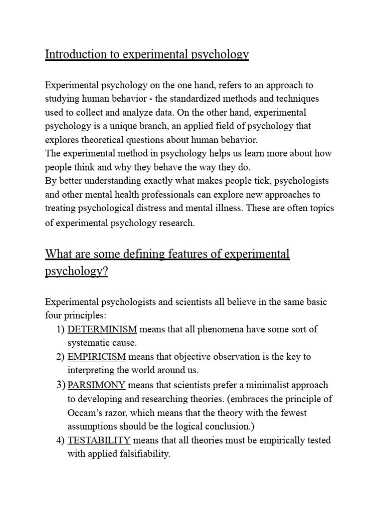 Introduction To Experimental Psychology-2 | PDF | Hypothesis | Experiment