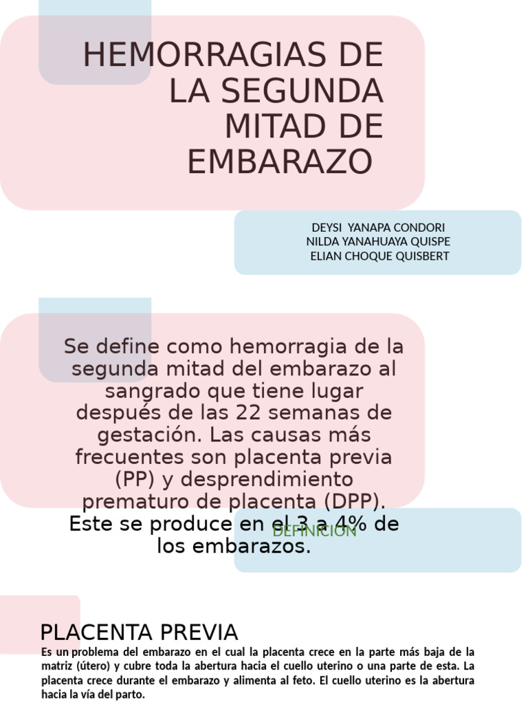 Hemorragias de La Segunda Mitad de Embarazo | PDF | El embarazo | Placenta