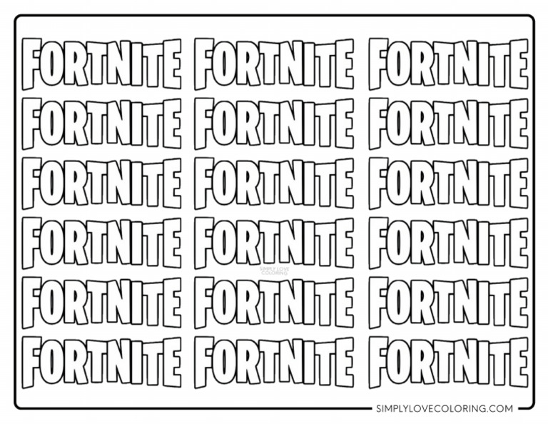 Fortnite Logo Pattern Fortnite Coloring Pages | PDF