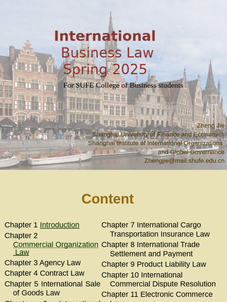 International Business Law 2025 - Chapter 1, 2 | PDF | Partnership ...