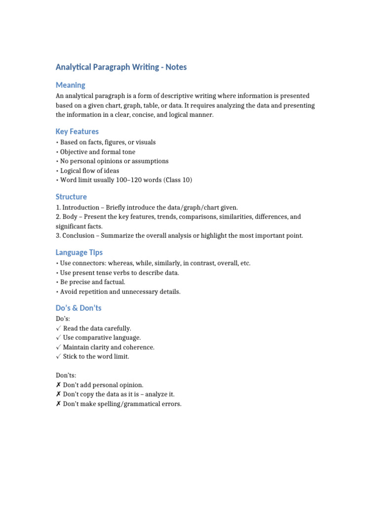 Writing Effective Analytical Paragraphs | PDF