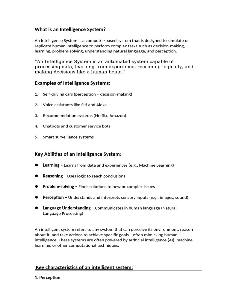 Understanding Intelligence Systems | PDF | Artificial Intelligence ...