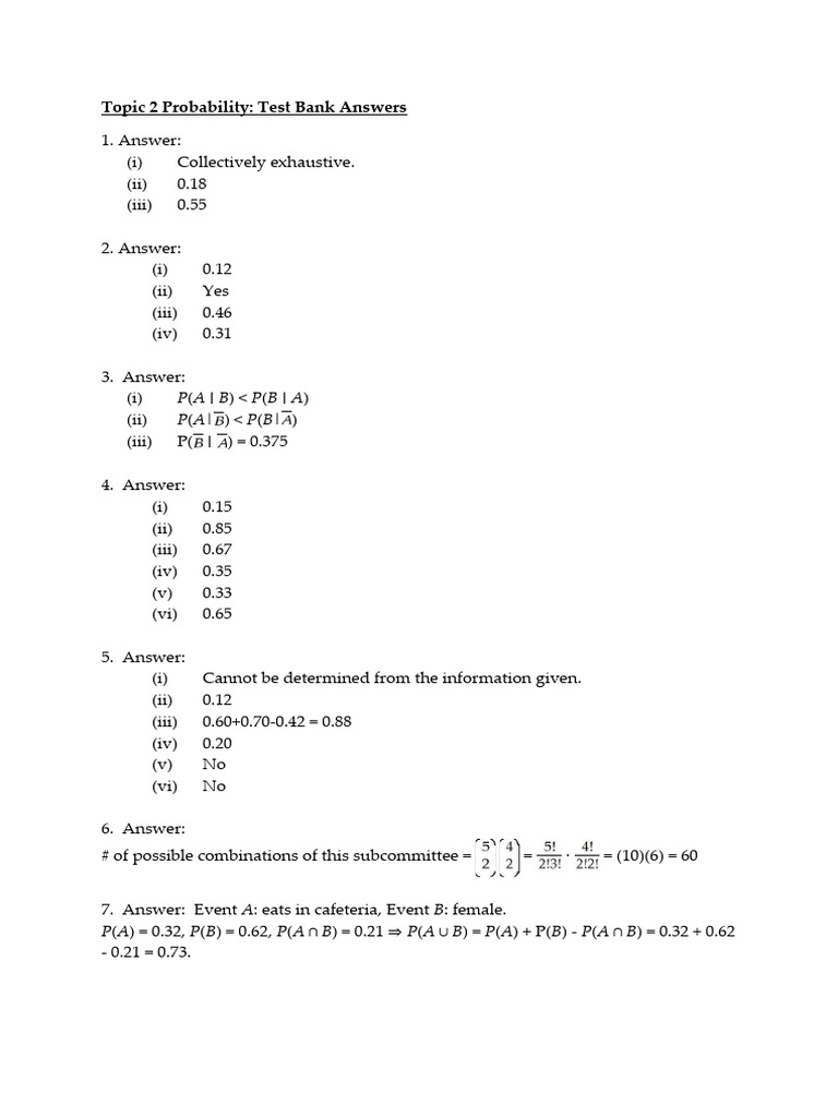Topic 2 Test Bank Answer Key | PDF | Chess Theory | Chess Openings
