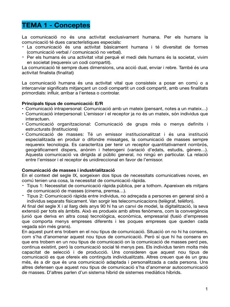 Apunts - Estructura de La Comunicació | PDF