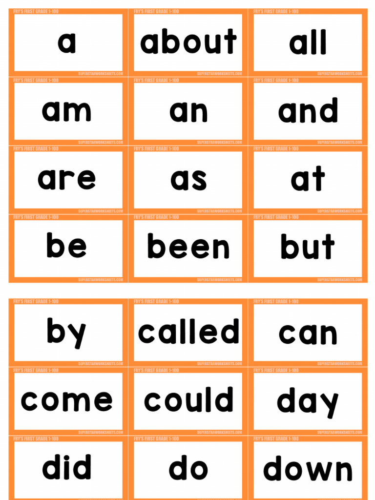 First Grade Fry Flashcards | PDF