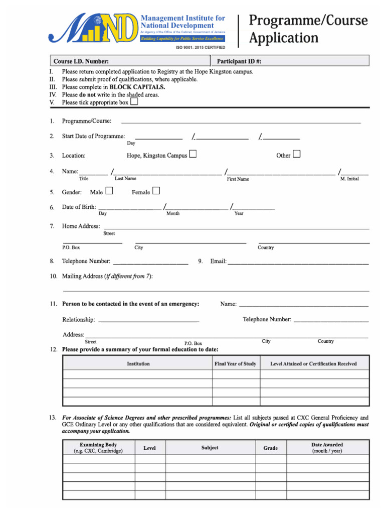 Mind Application Form Guidance | PDF