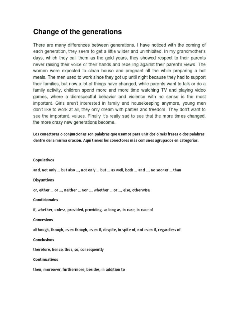Change of The Generations | PDF | Foreign Language Studies