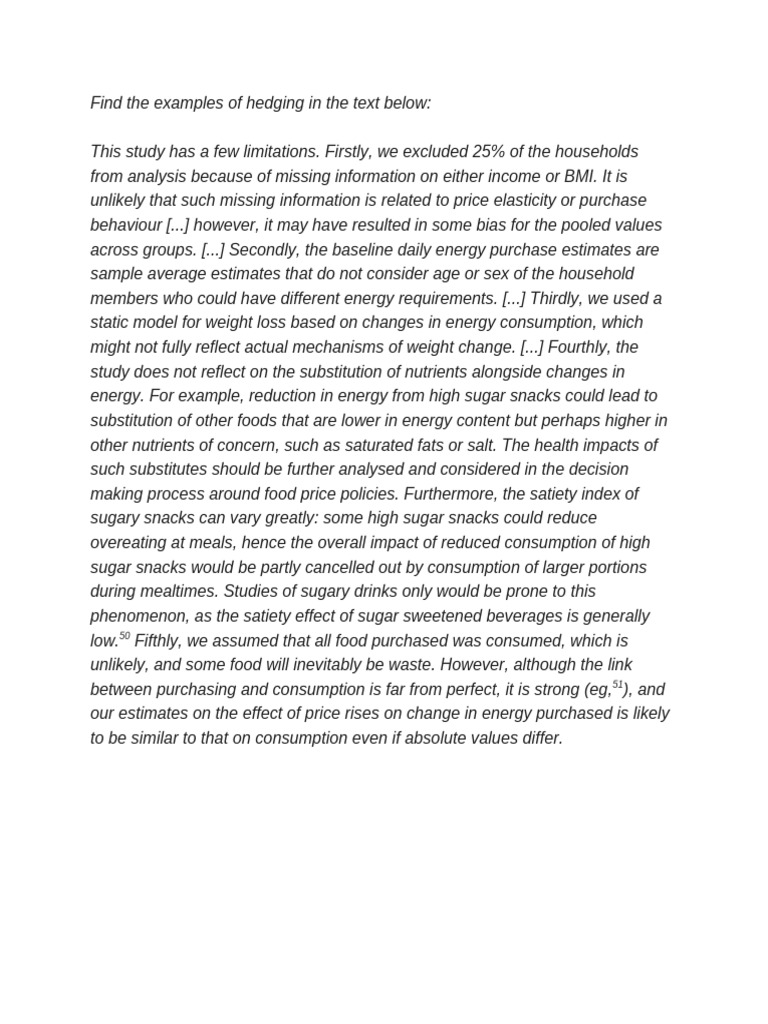 Examples of Hedging in Research Limitations | PDF