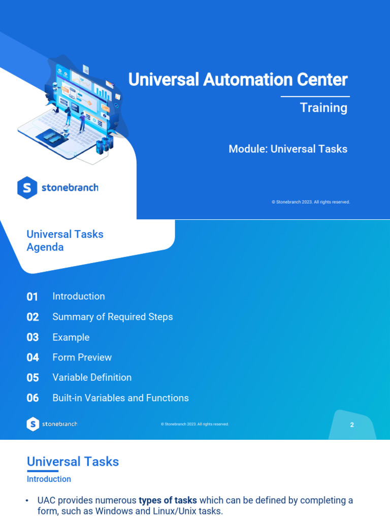 13 - Universal Automation Center v75 Training - Universal Tasks | PDF ...