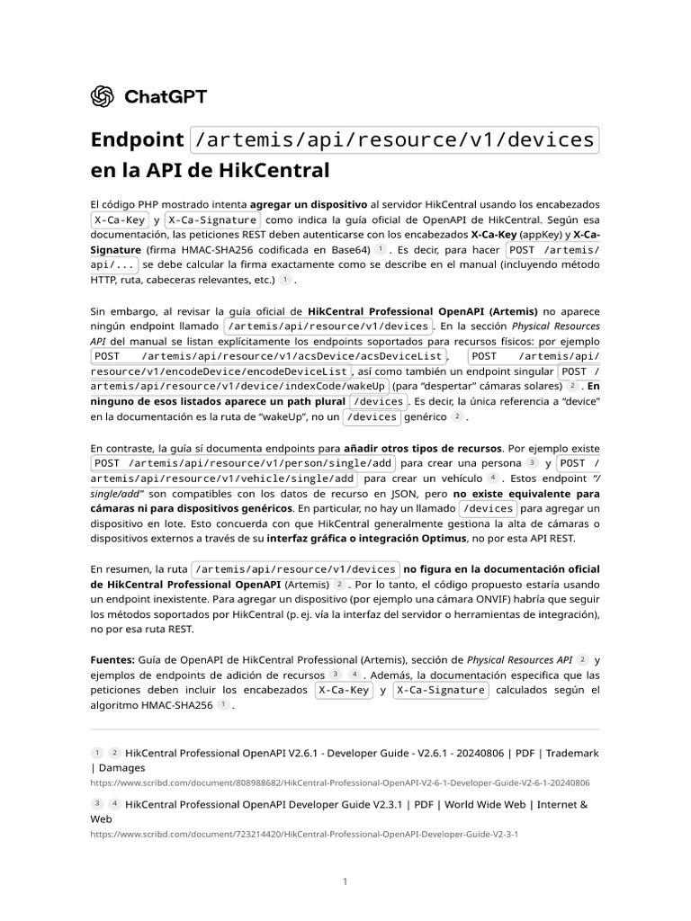 Endpoint ' - Artemis - Api - Resource - v1 - Devices' en La API de ...
