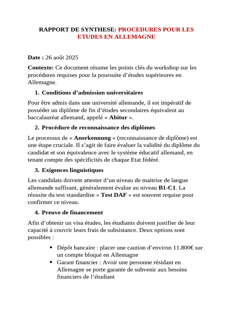 Rapport de Synthese | PDF