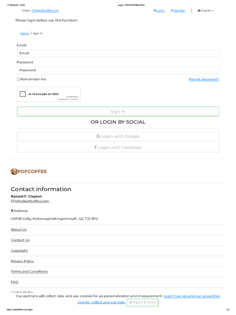 Login _ Pdfcoffee.com | PDF | Computer Access Control | Privacy