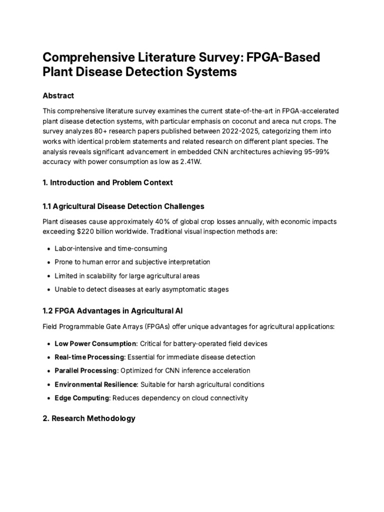 Literature Survey Fpga Plant Disease | PDF | Field Programmable Gate ...
