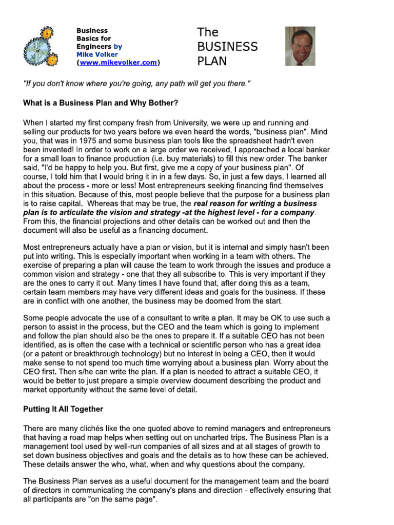 What Is A Business Plan and Why Bother | PDF