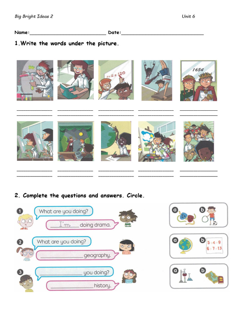 Big Bright Ideas 2 Exam Unit 6 | PDF