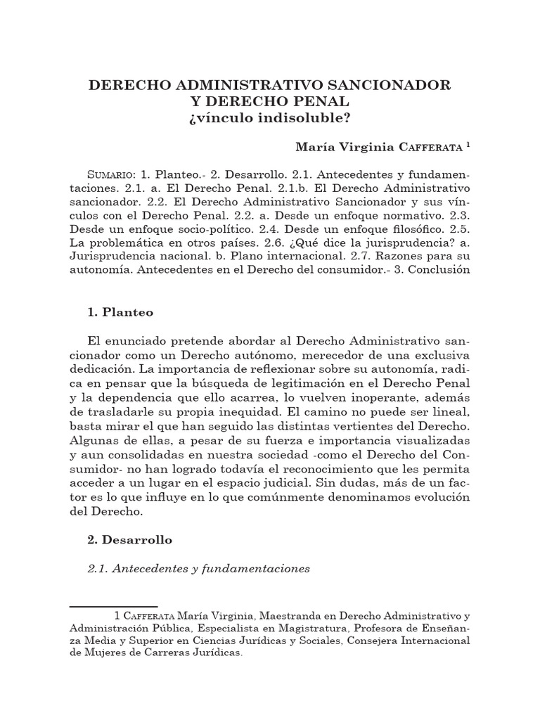 Derecho Administrativo Sacionar y Derecho Penal ¿Vinculo Indisoluble ...