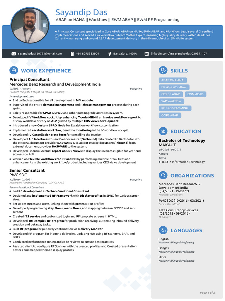 Sayandip Das ABAP HANA EWM Workflow-1 | PDF | Software | Computing