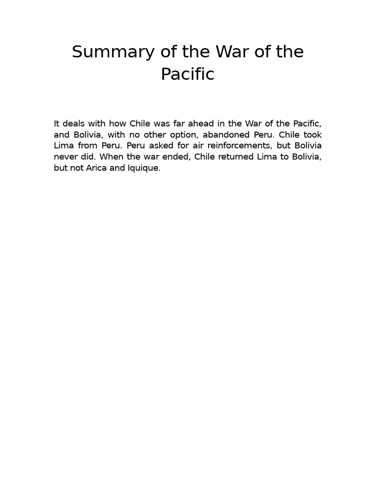 Summary of The War of The Pacific | PDF