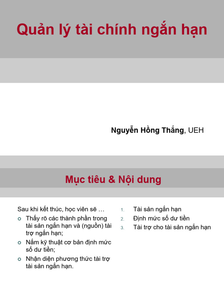 4 - QL Tai Chinh Ngan Han | PDF
