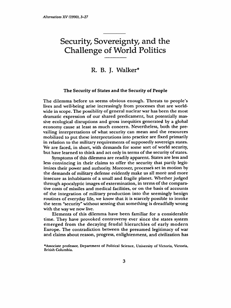 2.) RBJ Walker - Security Sovereignty and The Challenge of World ...