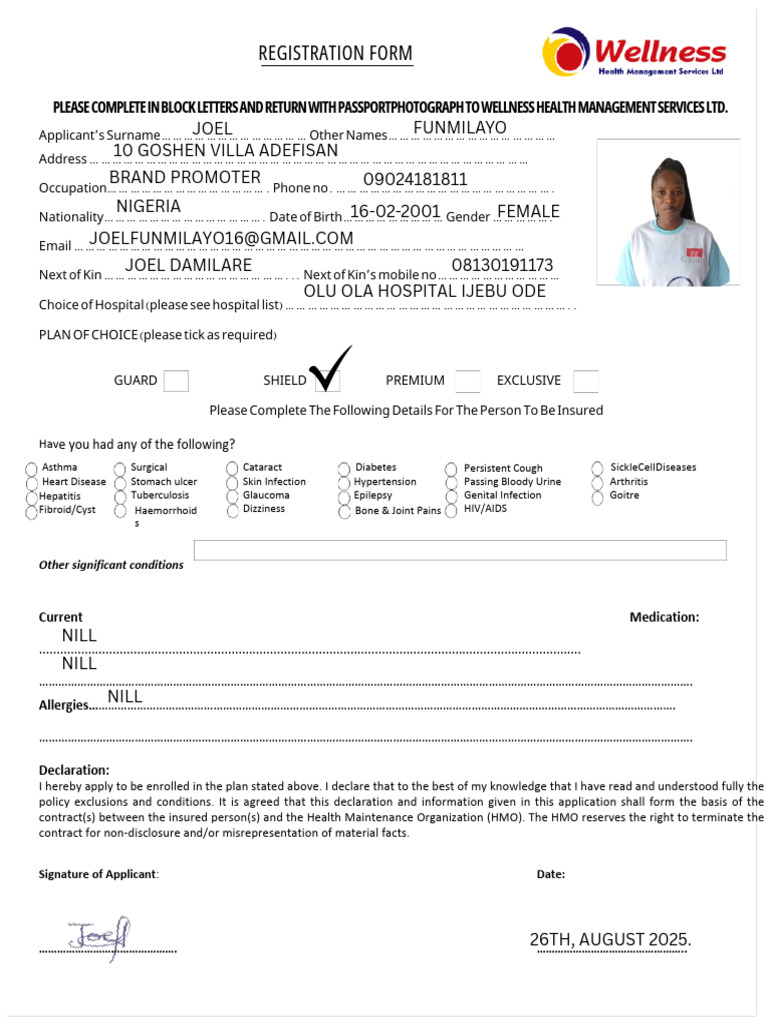 HMO REGISTRATION FORM - PDF - 20250826 - 153942 - 0000 | PDF | Medical ...