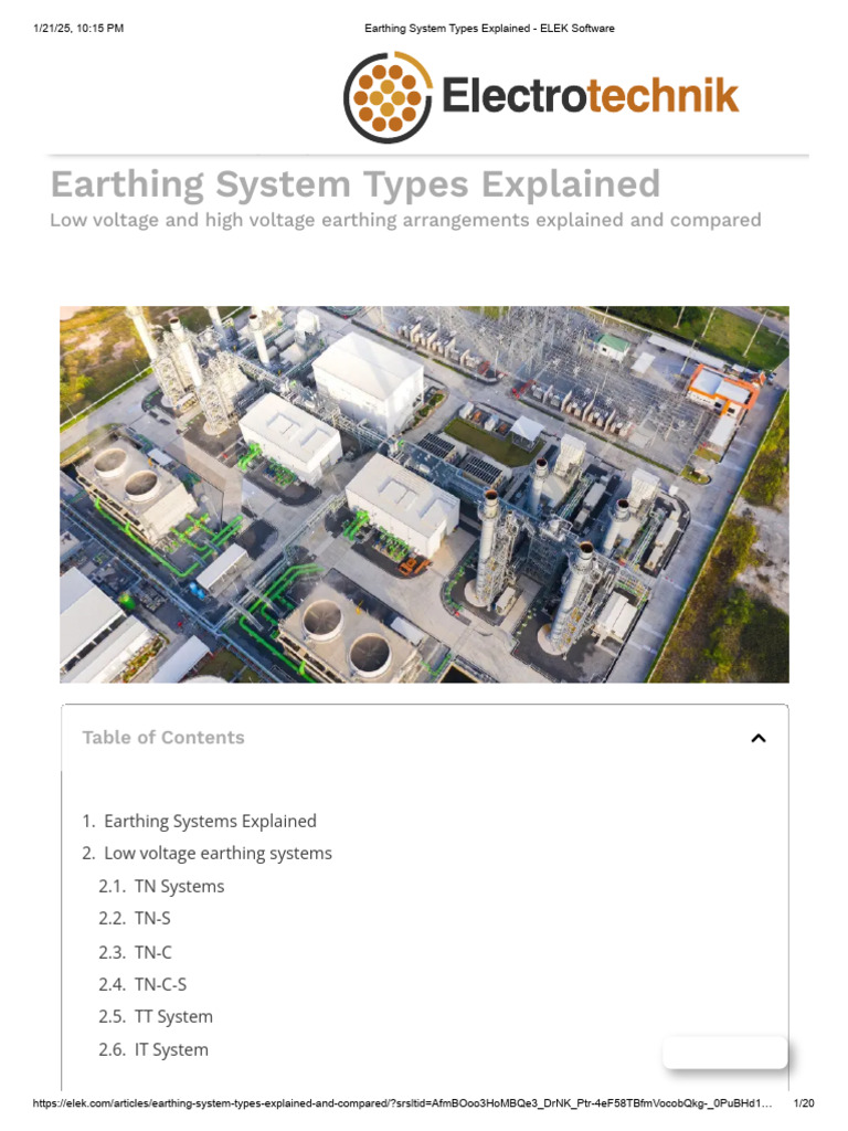 Earthing System Types Explained - ELEK Software | PDF | Electric Power ...