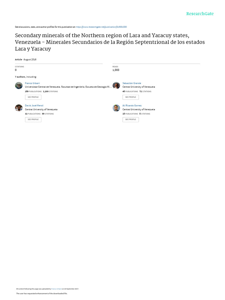 2016 Sulfatos Lara Yaracuy Bol 32 ANIH | PDF | Minerales | Cobre
