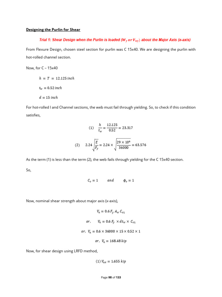 Sample Calculation Shear | PDF | Mechanical Engineering | Applied And Interdisciplinary Physics