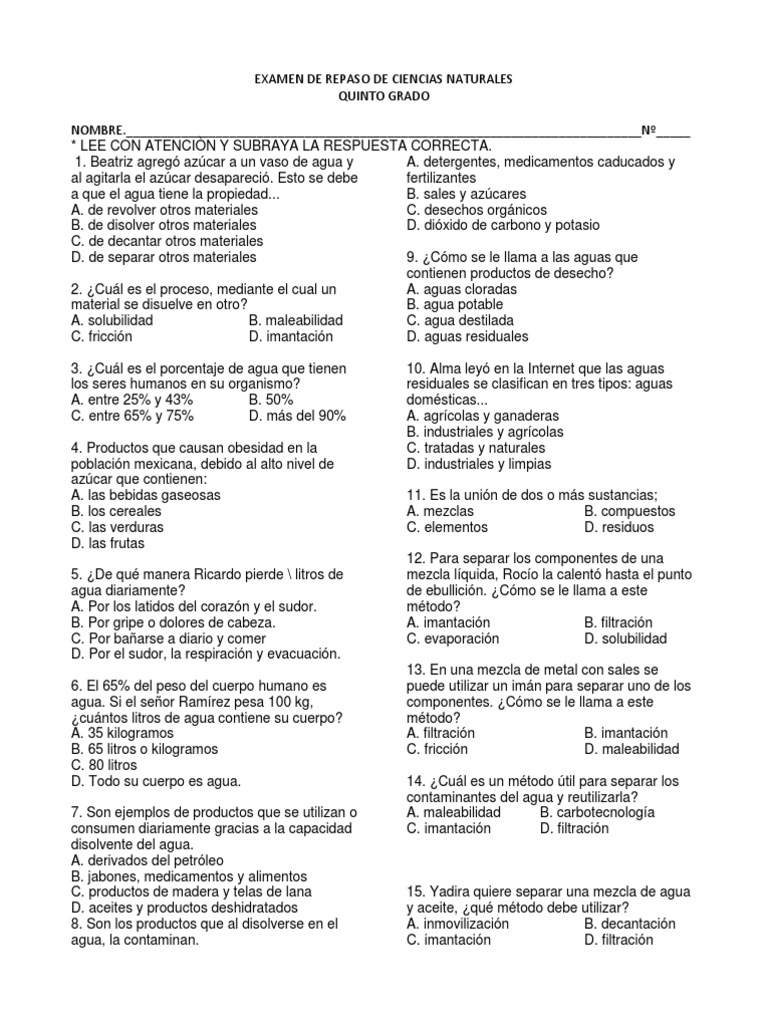 Examen de Repaso de Ciencias Naturales.5º | PDF | Neptuno | Saturno