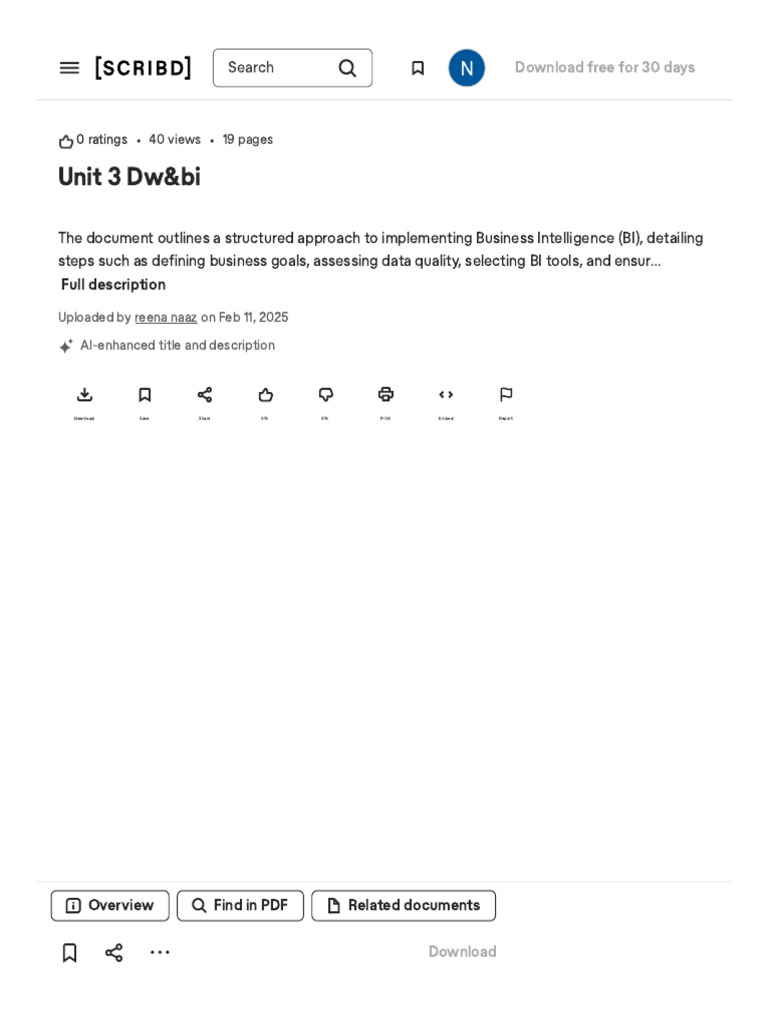 Unit 3 Dw&Bi - PDF - Business Intelligence - Performance Indicator ...