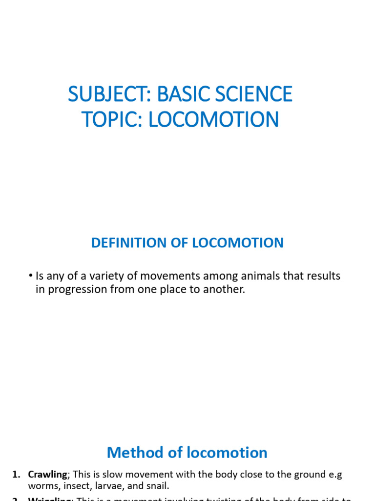 Understanding Animal Locomotion Basics | PDF | Skeleton | Animal Locomotion