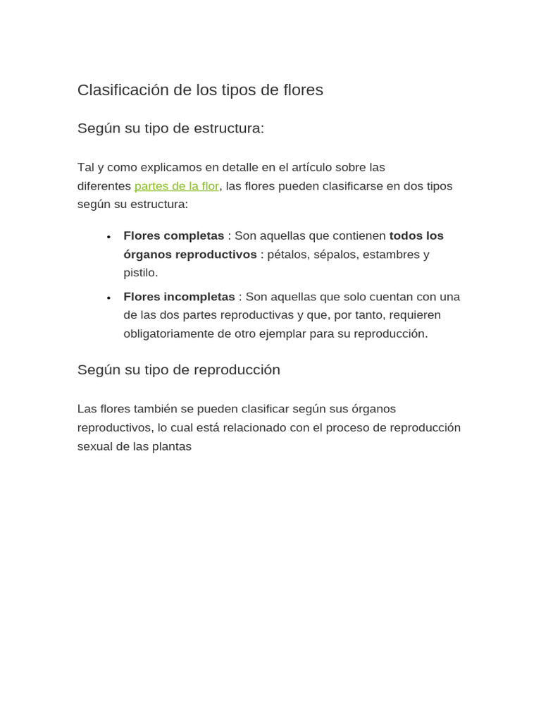 Tipos de flores: clasificación y ejemplos | PDF | Flores | Tulipán