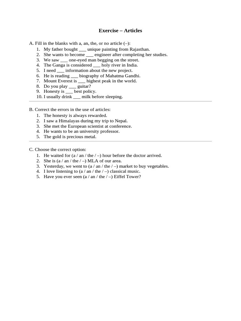 Articles Class 8-1 | PDF