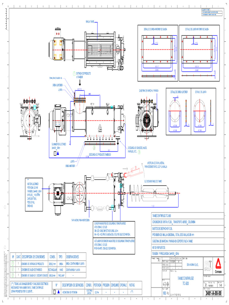 3481 A 00 00 - Tamizador Centrifugo TC 500 Movil | PDF