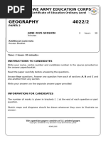 ZIMSEC O-Level Geography Syllabus 2025 | PDF | Weather | Agriculture