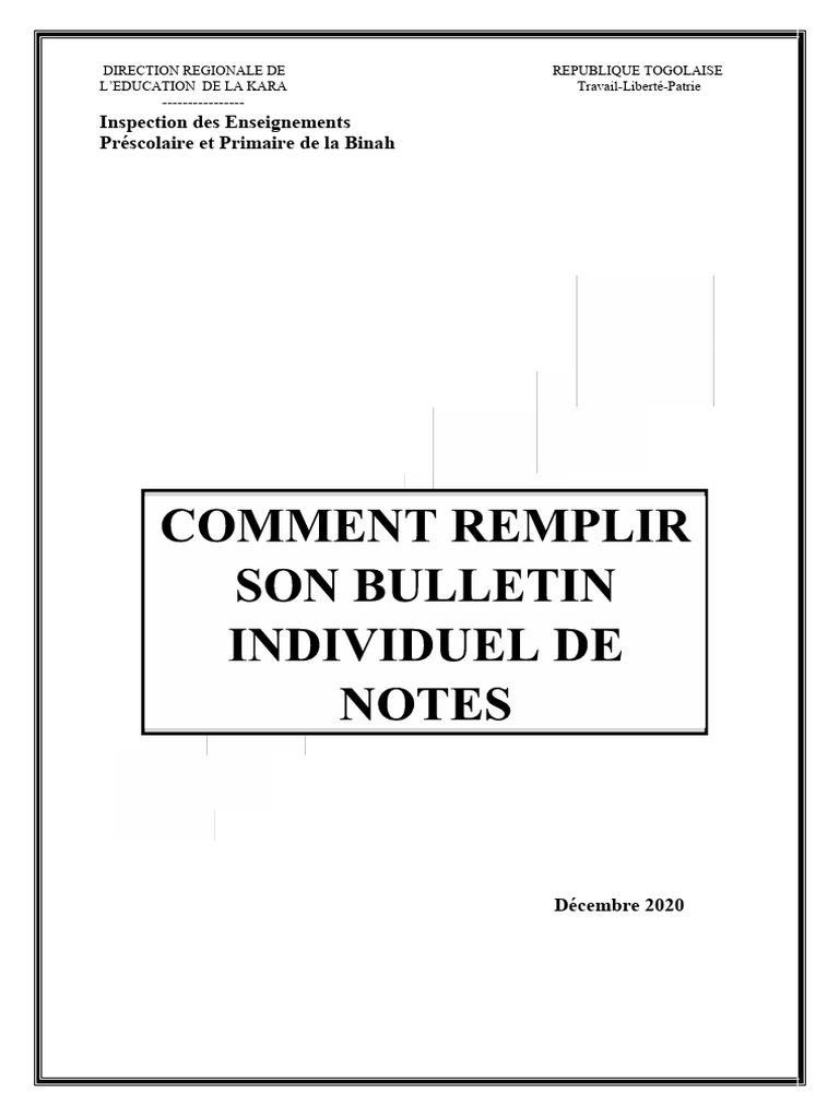 Remplissage des bulletins de notes Togo | PDF