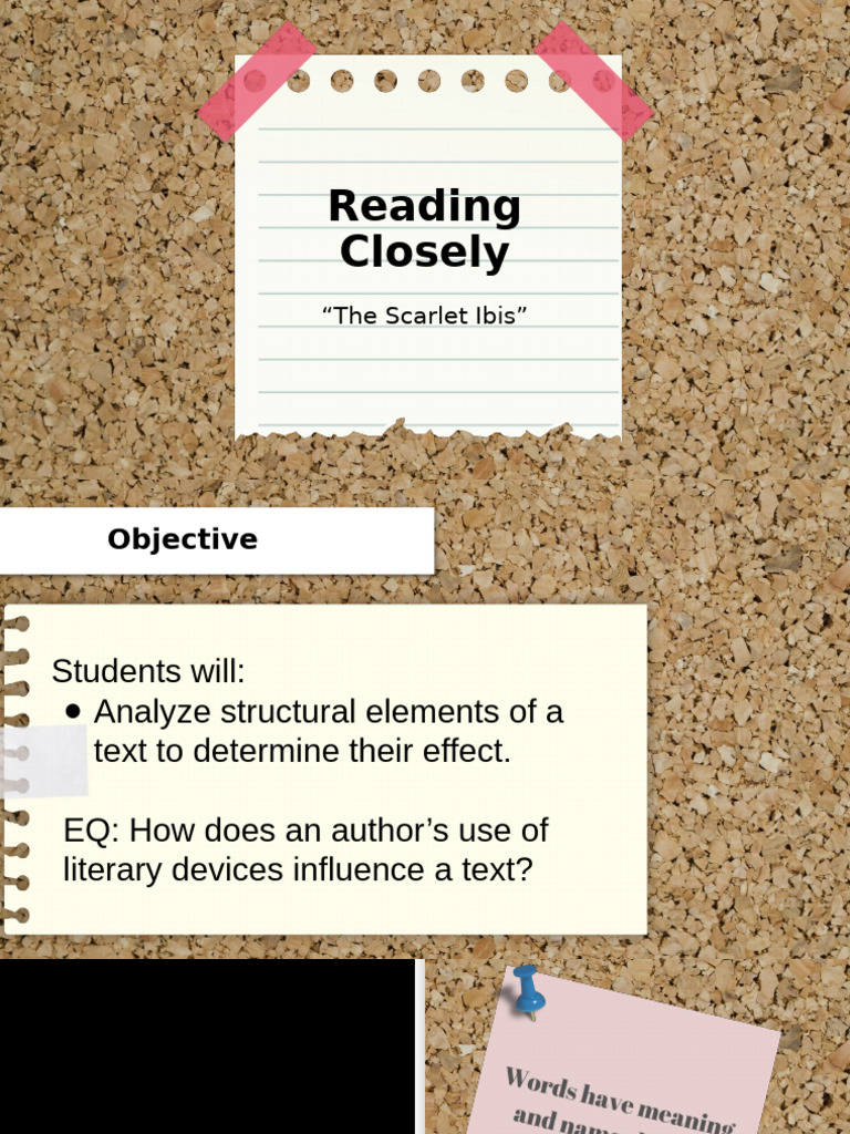 Annotating - Scarlet Ibis Lesson - Part 1-1-1 | PDF