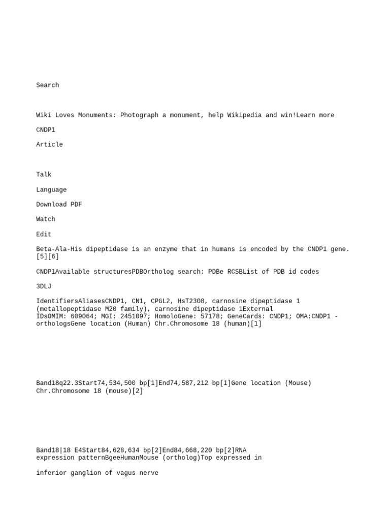 Cndp1 Enzyme | PDF | Kidney | Gene Expression