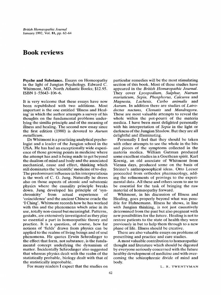 [British Homeopathic Journal 1992-Jan Vol. 81 Iss. 01] L.R. Twentyman ...