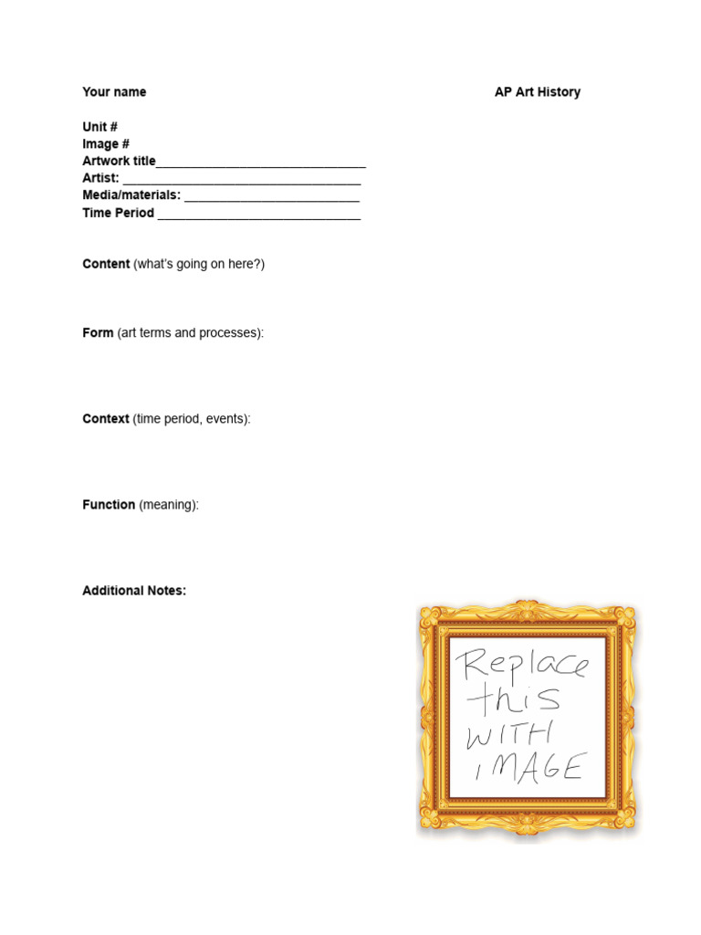 AP Art History Notes Template | PDF
