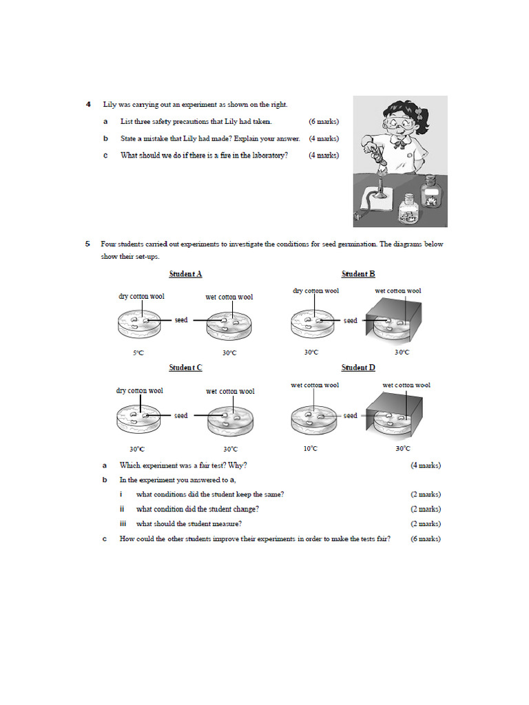 Science Safety and Measurement Quiz | PDF