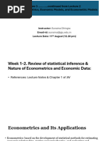 2022econometrics Chapter One by Habtamu | PDF | Econometrics | Statistics
